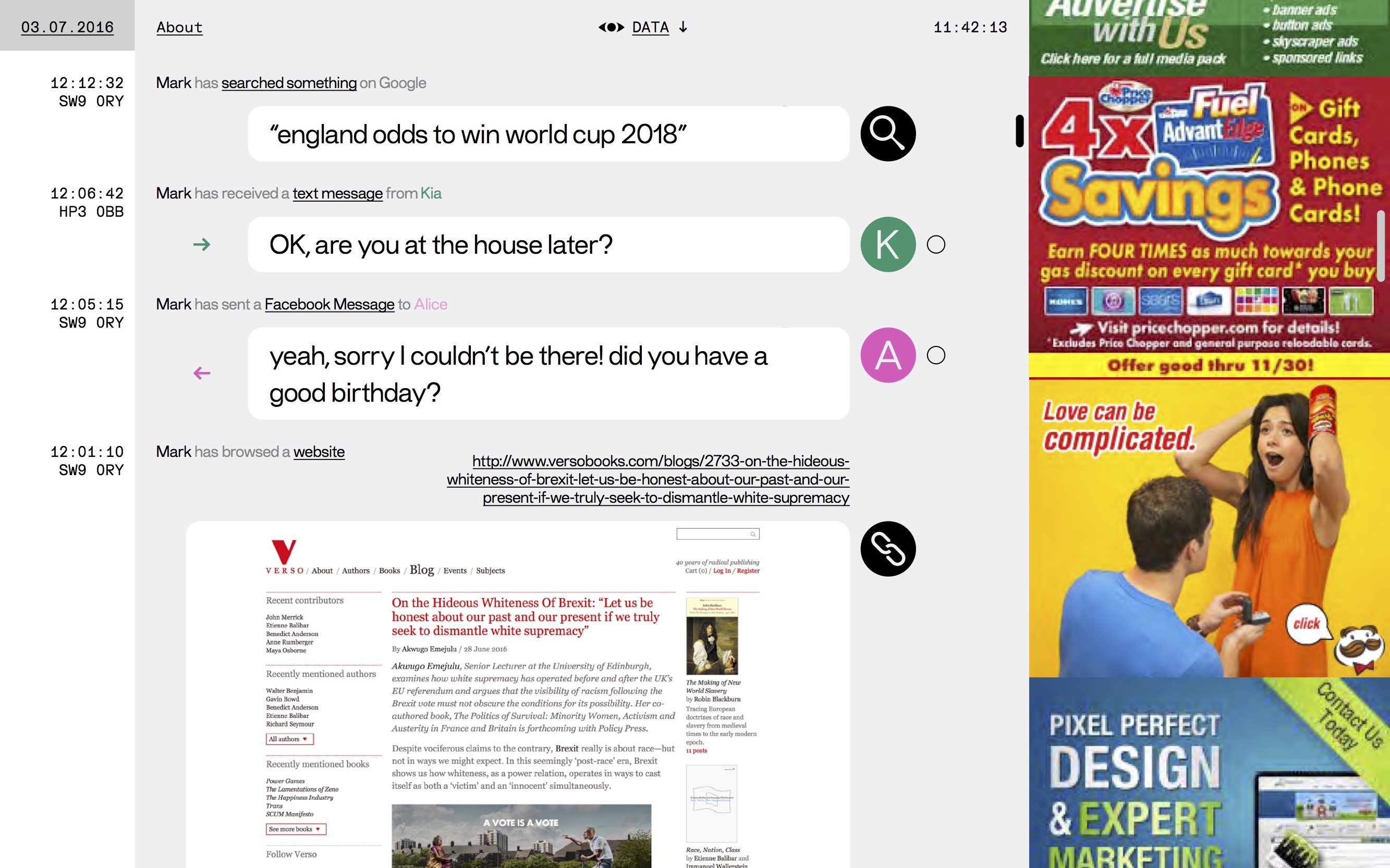 The artist making his entire digital footprint public for us… | Huck