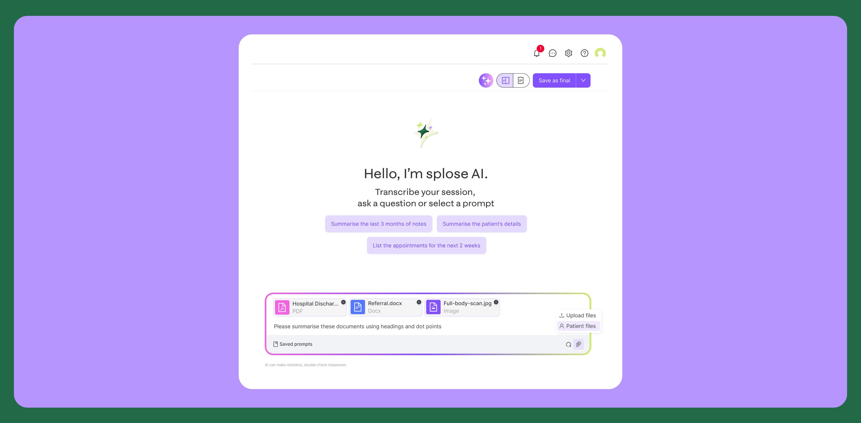 Introducing our new AI feature: File Upload • splose