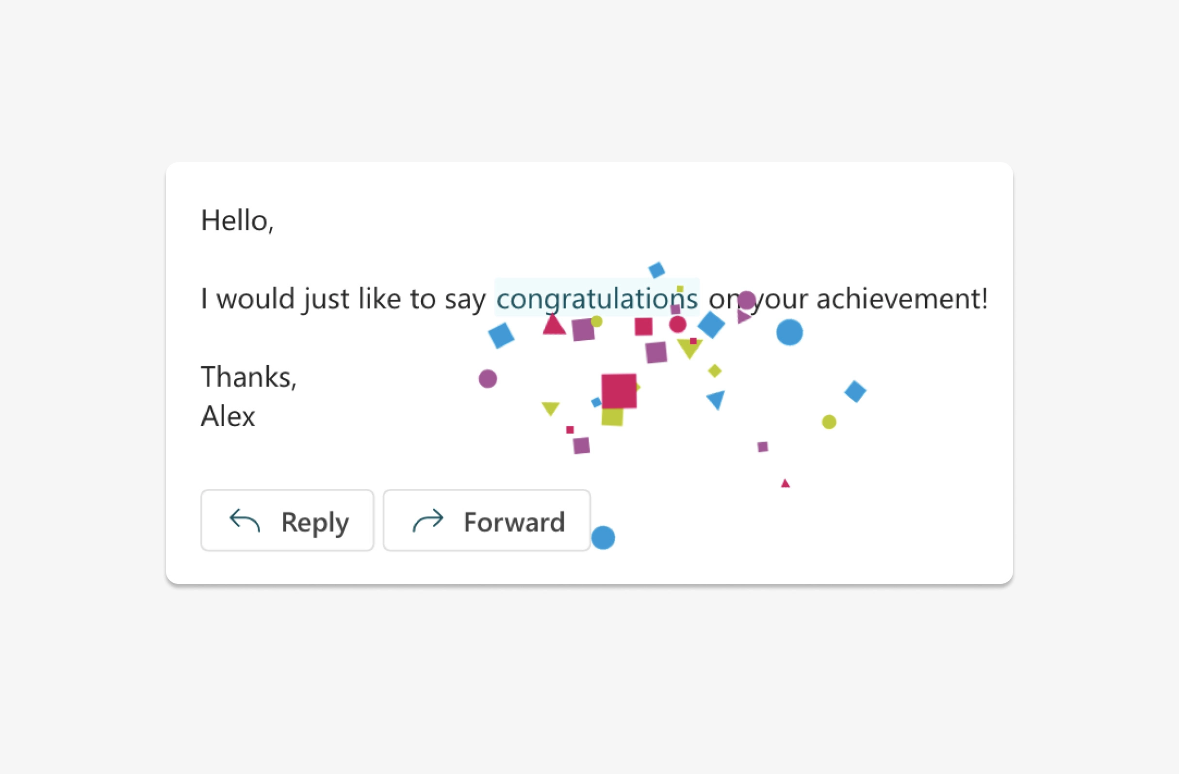 Bitesized UX example: Outlook's celebration