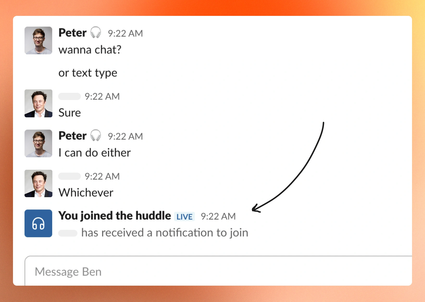 Bitesized UX example: Slack's clear huddle notifications